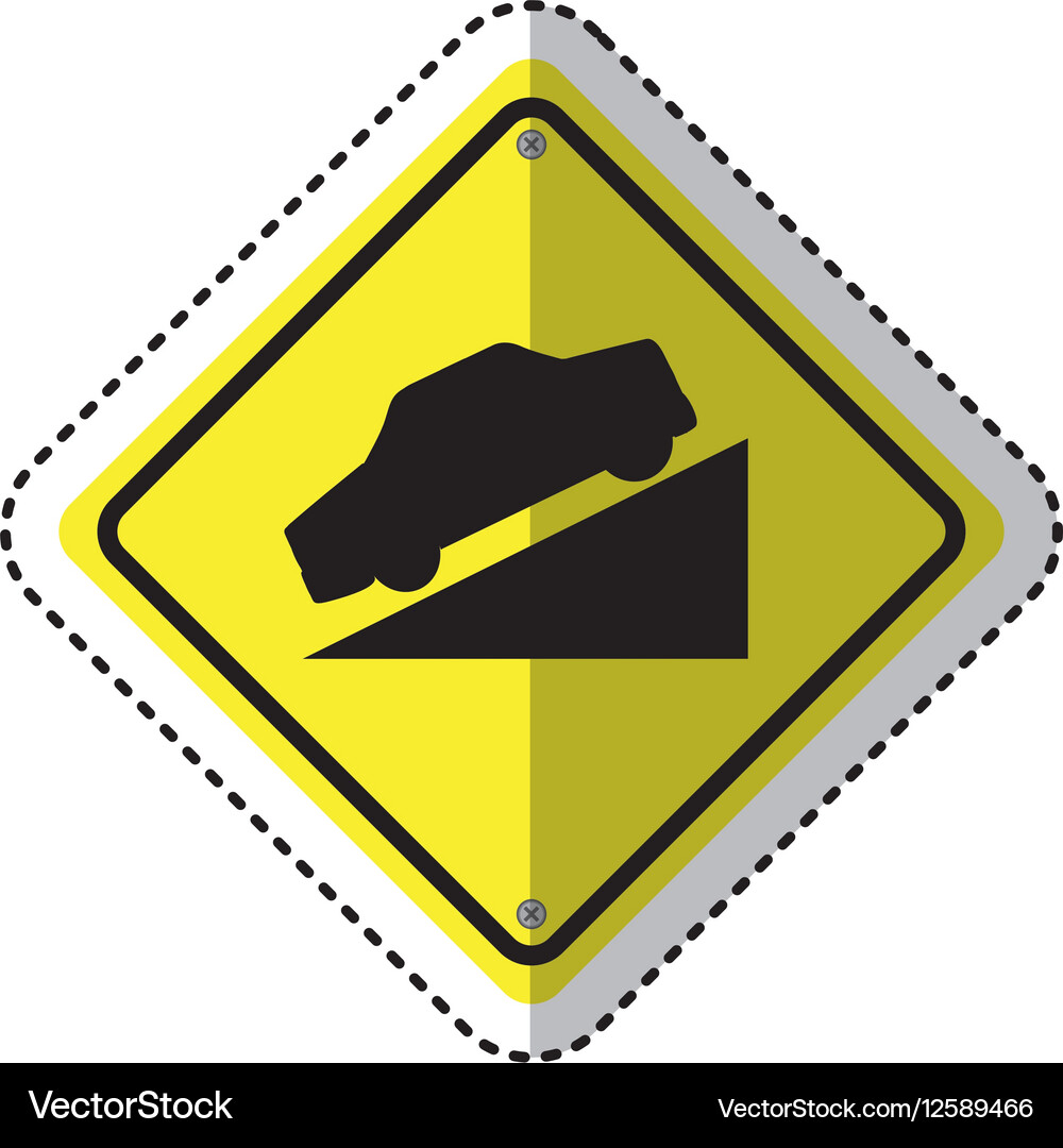 Decline traffic signal information icon Royalty Free Vector