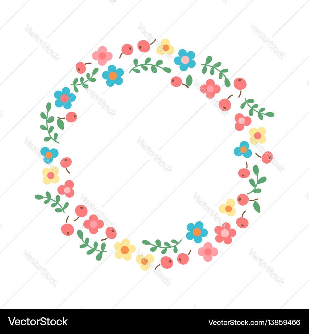 Decorative floral wreath frame from flowers Vector Image