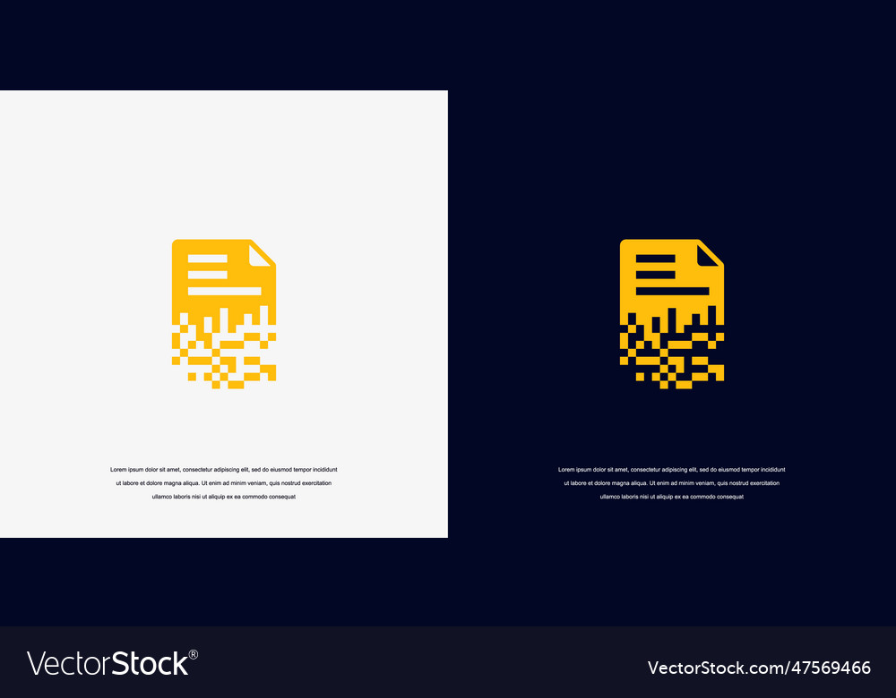 Digital document logo pixel Royalty Free Vector Image