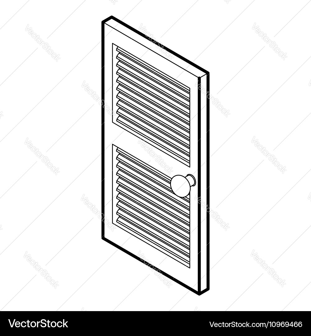 Door with horizontal vent icon outline style Vector Image
