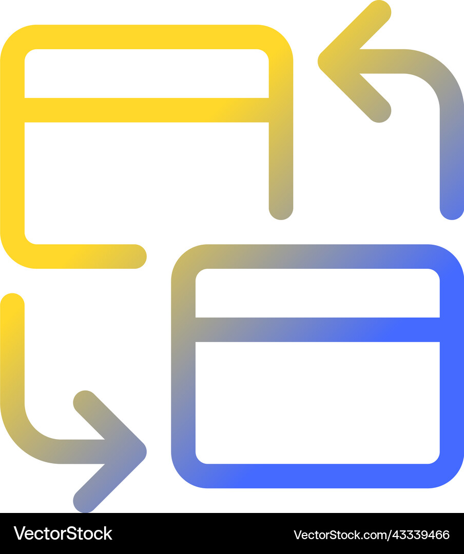 Intra bank transfer pixel perfect gradient linear Vector Image
