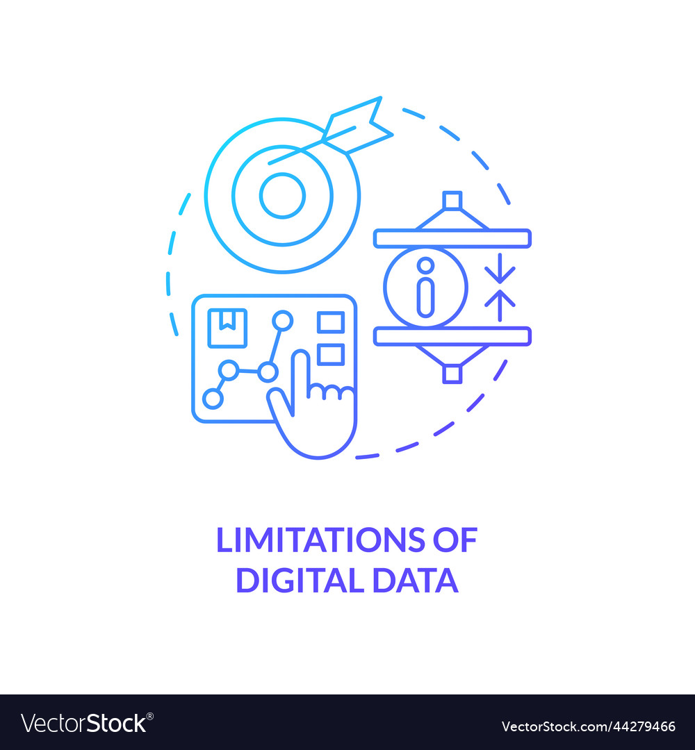 Limitations of digital data blue gradient concept Vector Image