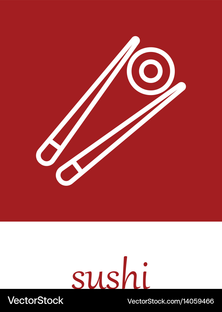 Maki sushi icon on red square Royalty Free Vector Image