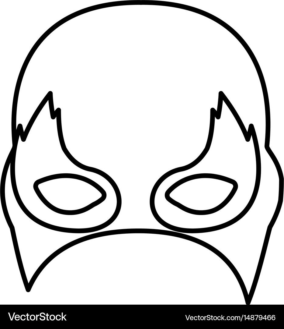 Monochrome silhouette with festive half mask Vector Image