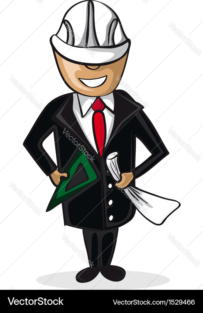 Professional architect man cartoon figure Vector Image