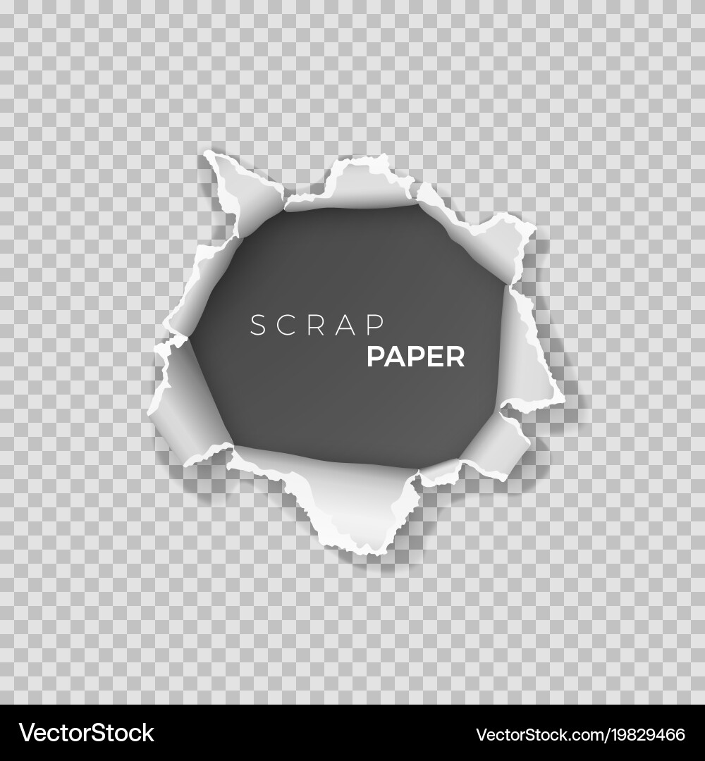 Sheet of paper with hole inside template Vector Image