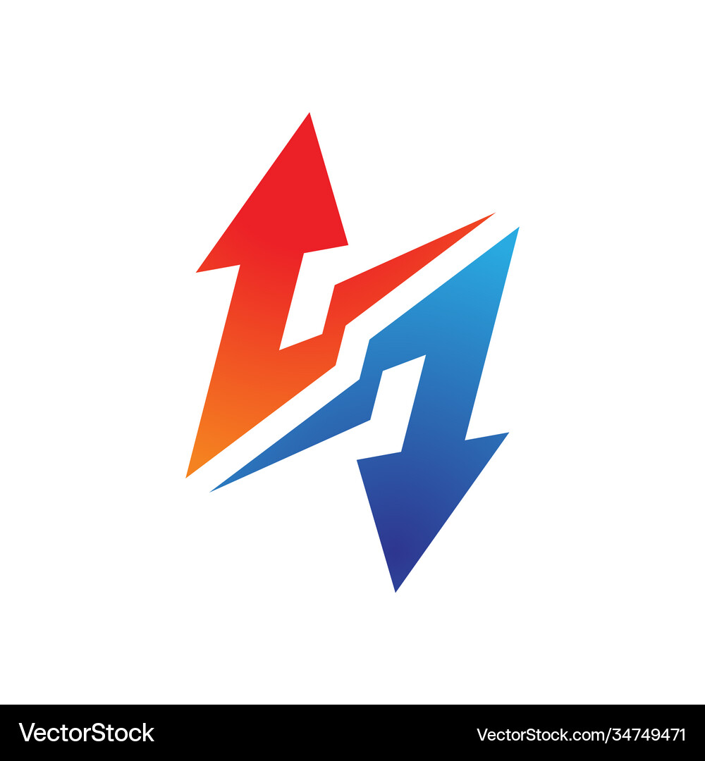 Arrows icon logo design business direction sign Vector Image