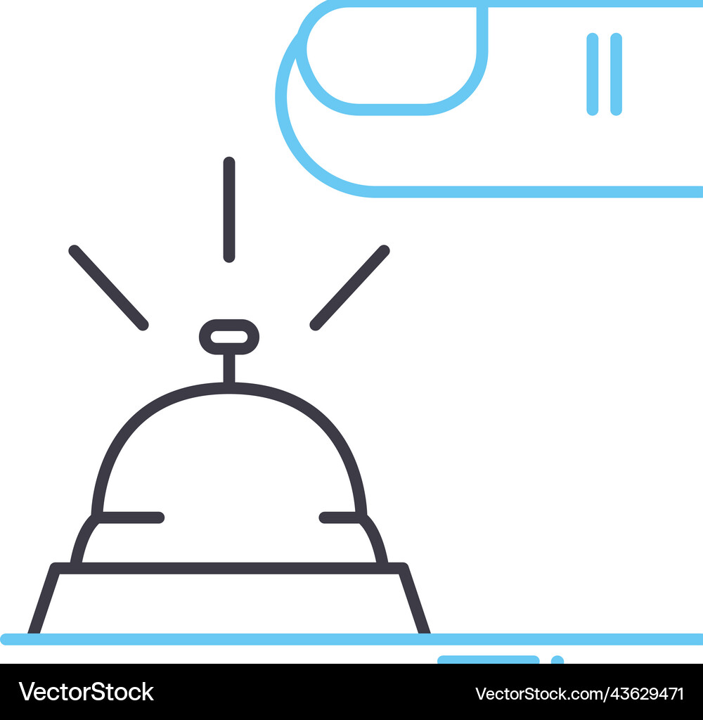 Bell service line icon outline symbol Royalty Free Vector