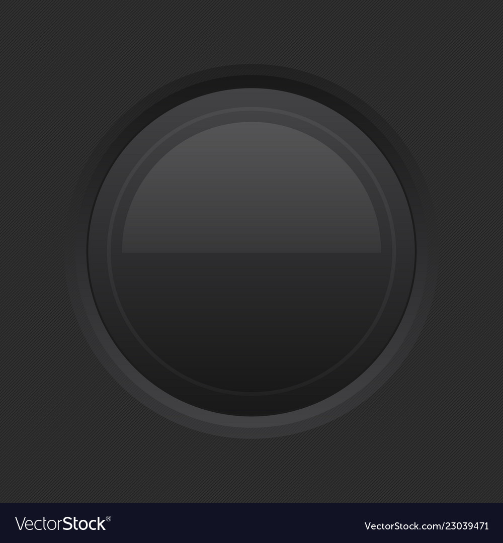 Black interface button round 3d icon Royalty Free Vector