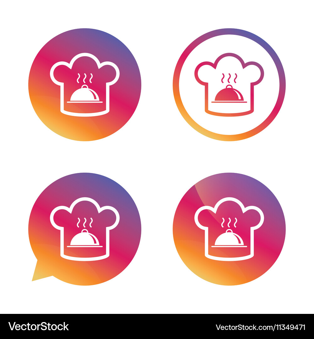Chef hat sign icon cooking symbol Royalty Free Vector Image
