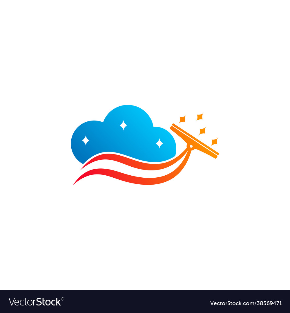 Cloud clean logo template creative Royalty Free Vector Image