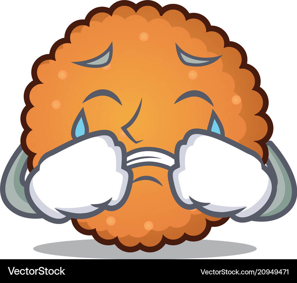 Crying cookies mascot cartoon style Royalty Free Vector
