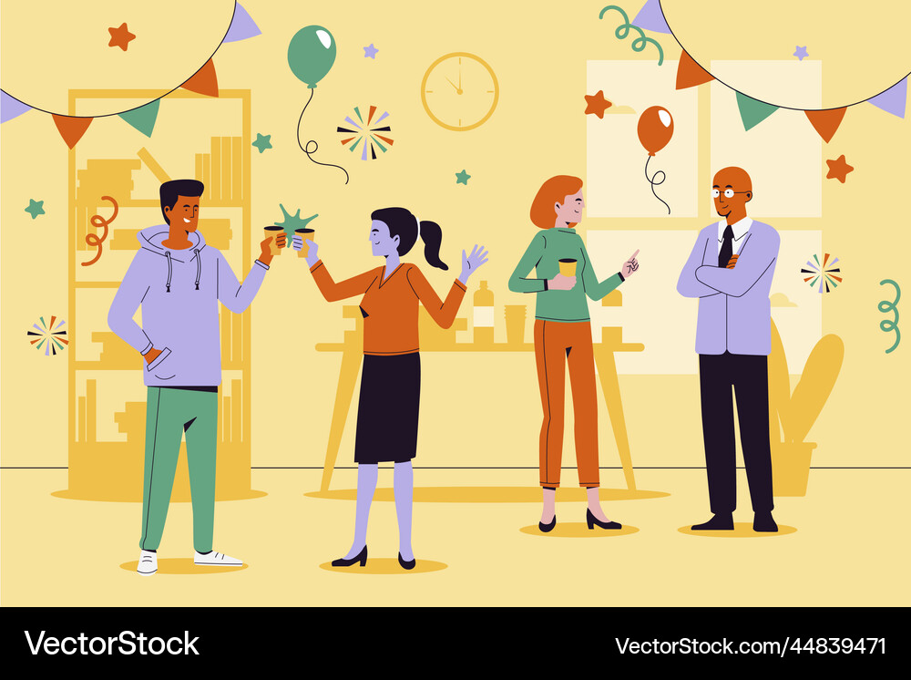 Flat design people business party Royalty Free Vector Image