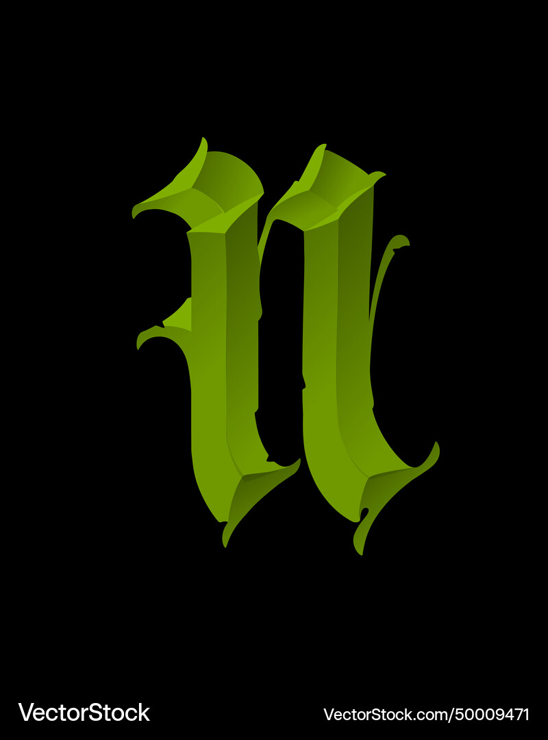 Letter in the gothic style alphabet calligraphy Vector Image
