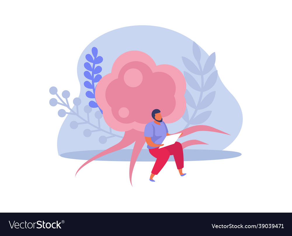 Lung bacteria flat composition Royalty Free Vector Image