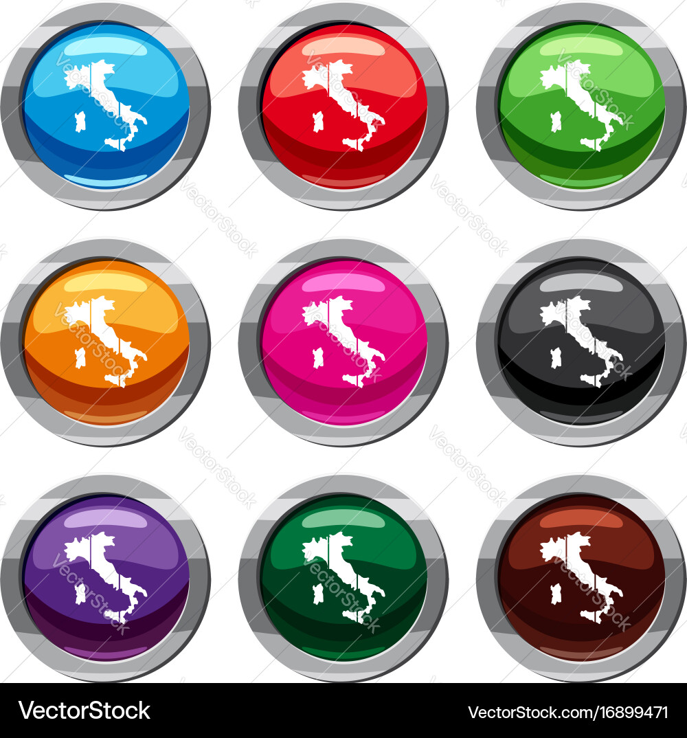 Map of italy set 9 collection Royalty Free Vector Image