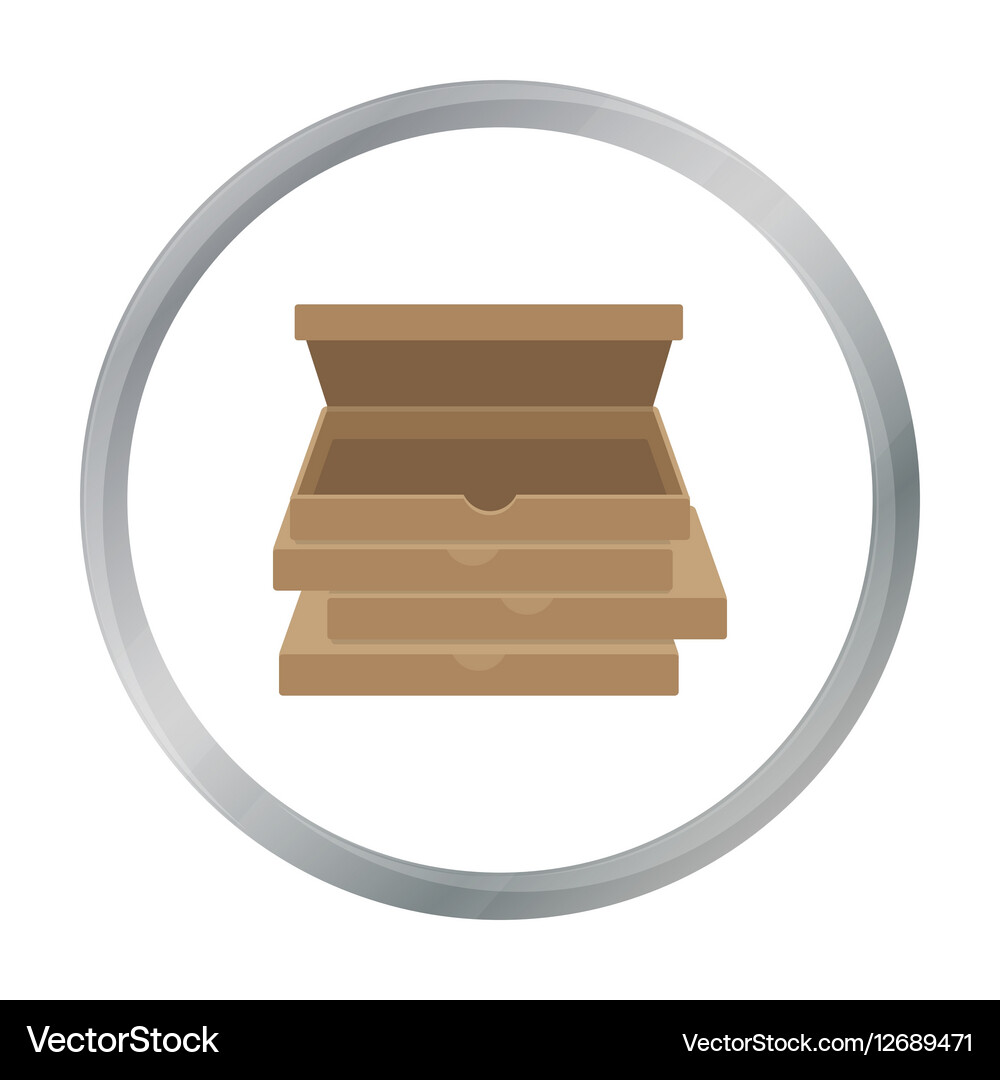 Pizza boxes icon in cartoon style isolated Vector Image