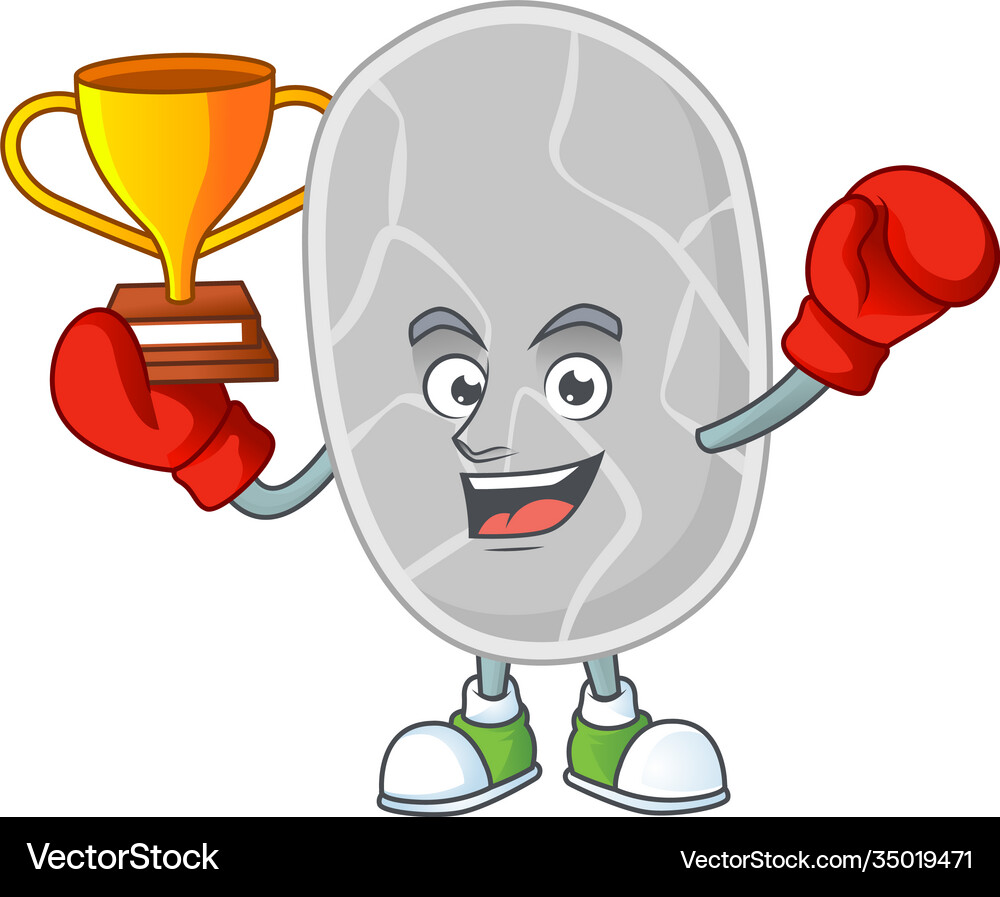 Proudly face boxing winner nitrospirae cartoon Vector Image