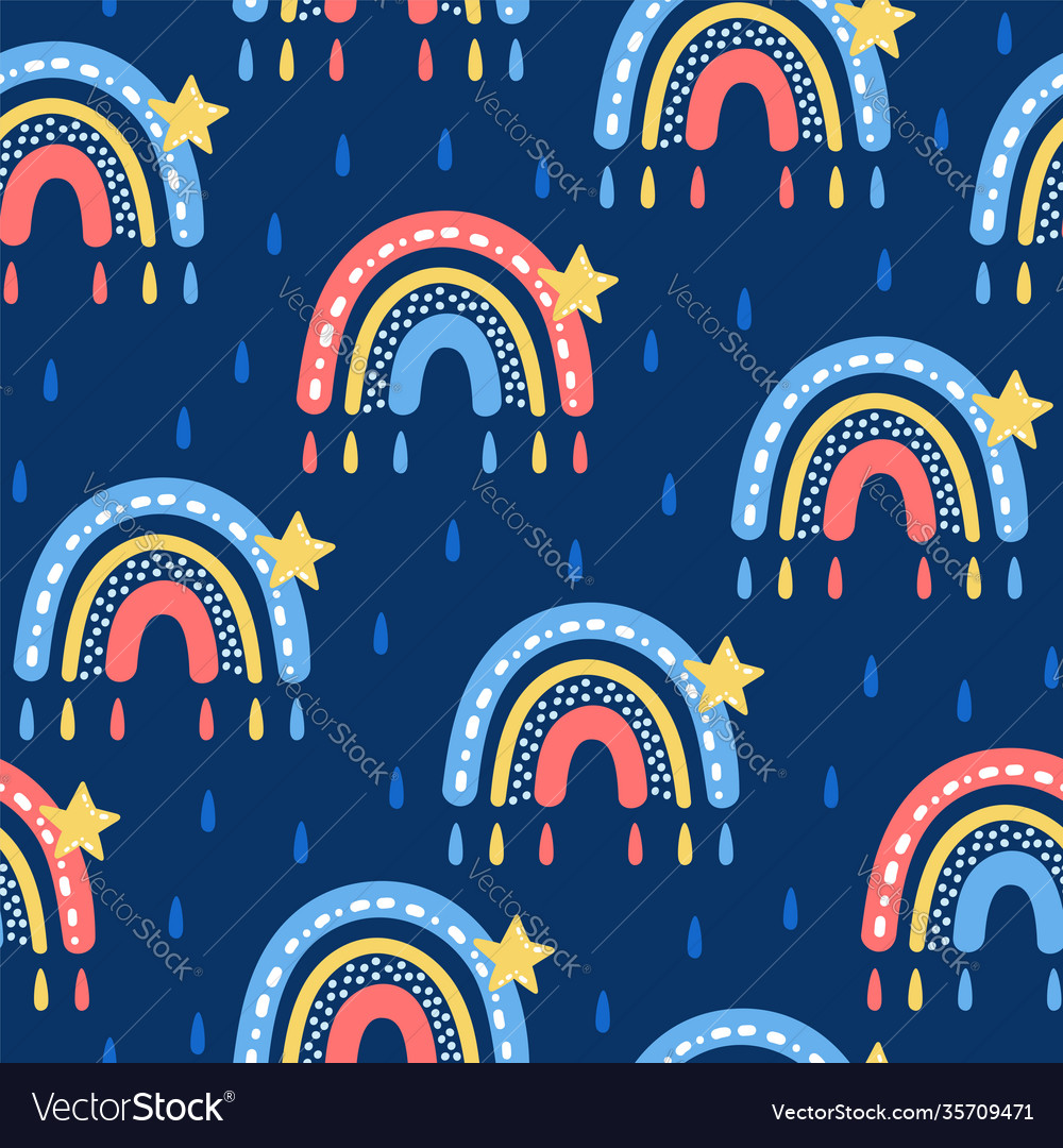 Rainbow seamless pattern Royalty Free Vector Image