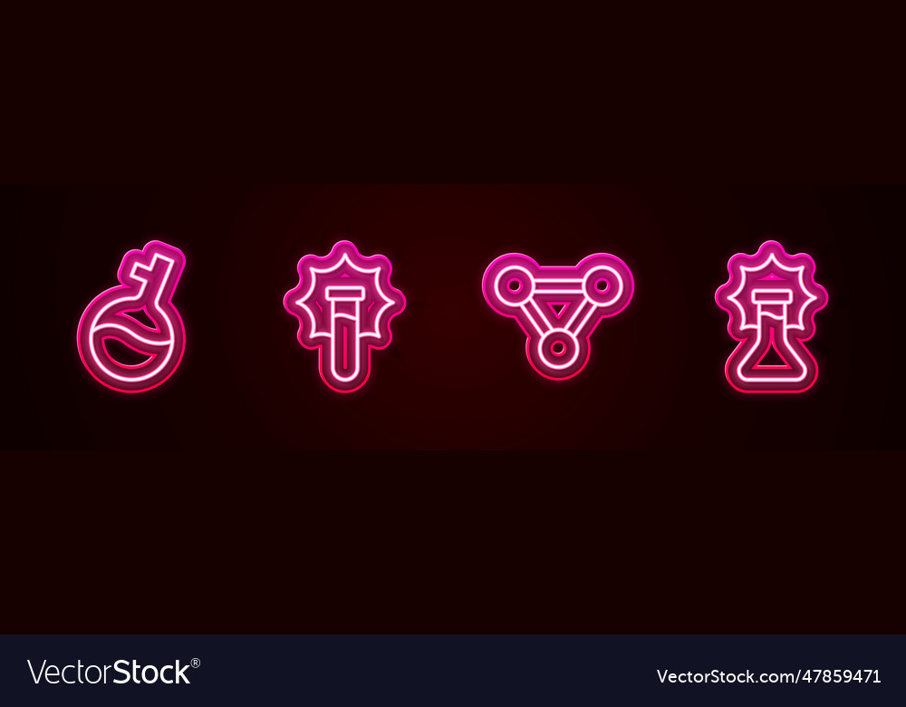 Set Line Test Tube Explosion In The Flask Vector Image