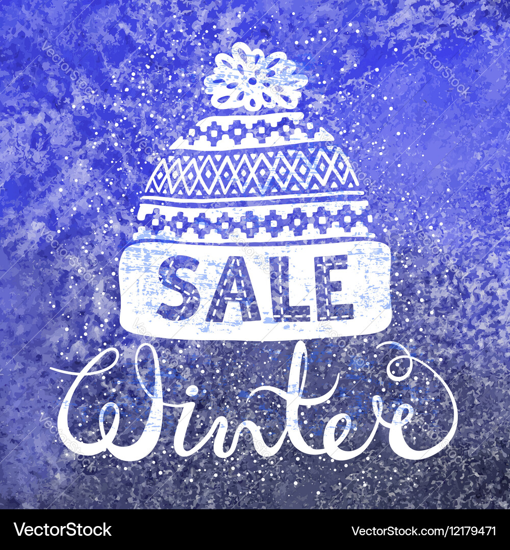 Winter Special banner or label with a knitted Vector Image