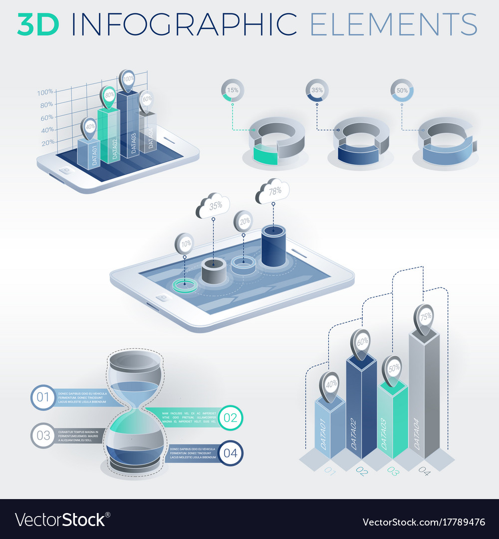 3d infographic elements Royalty Free Vector Image
