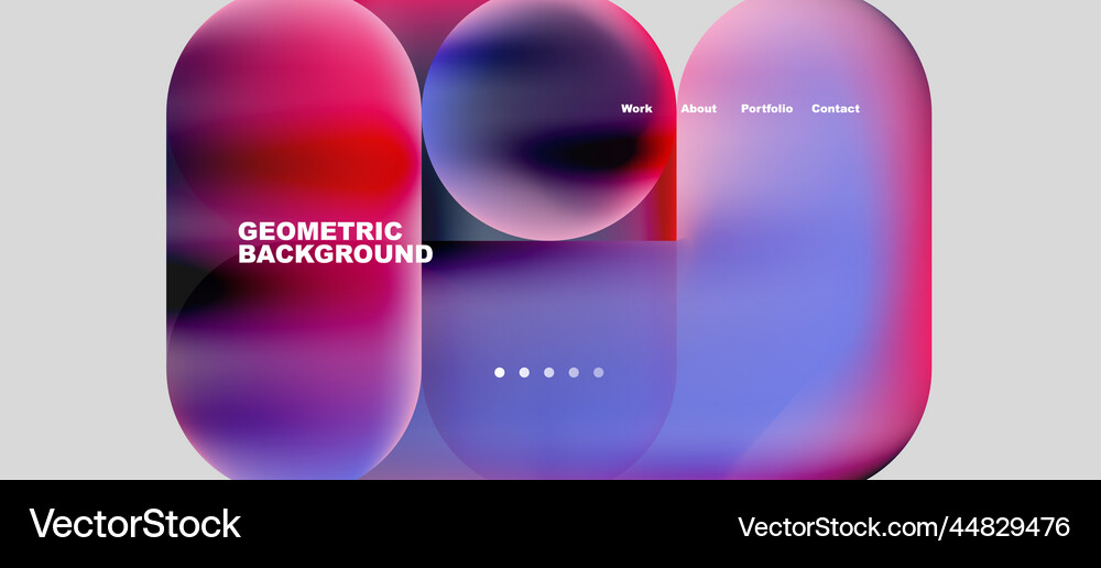 Abstract circles and round shapes landing page Vector Image