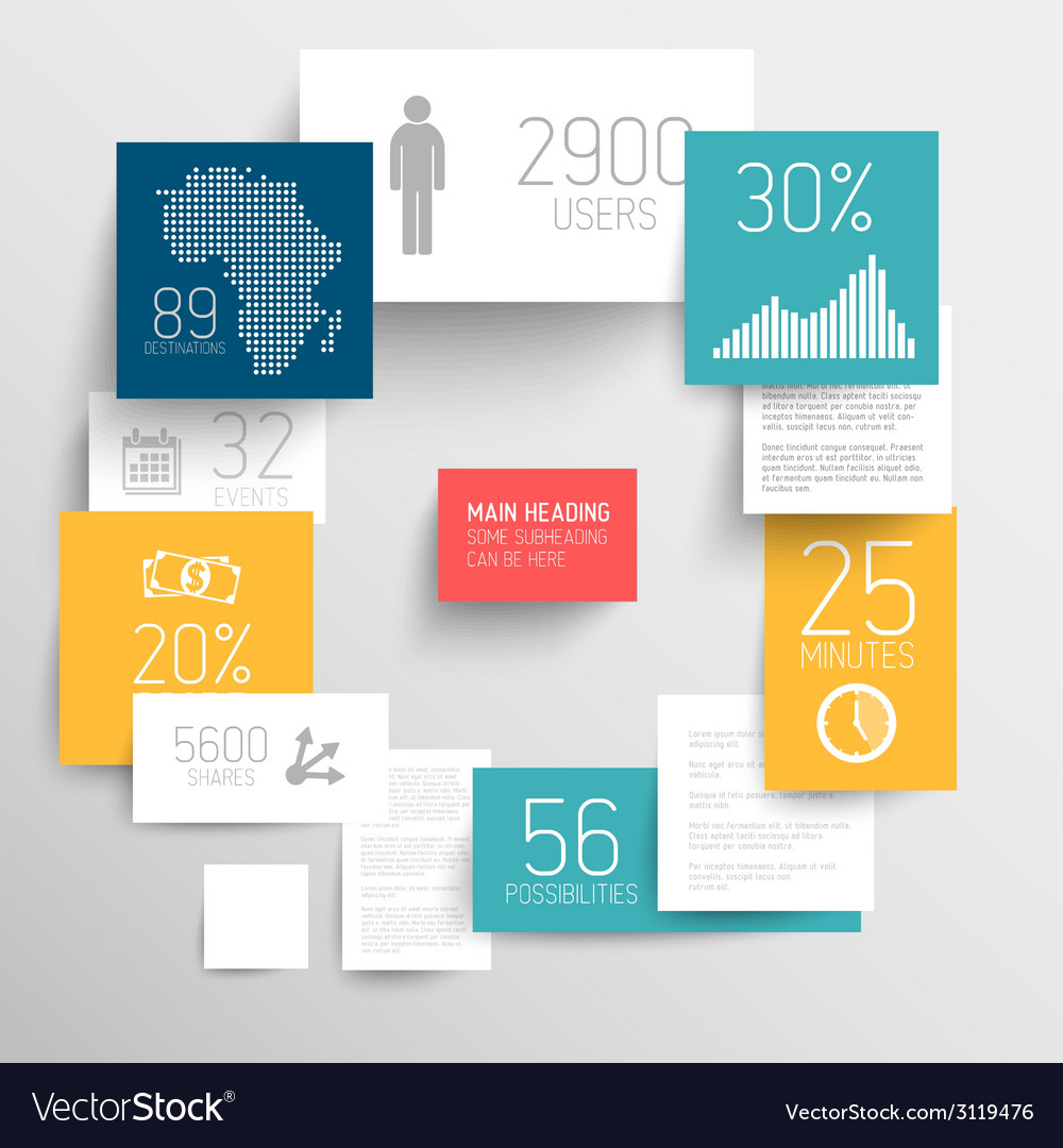Abstract rectangles infographic template Vector Image
