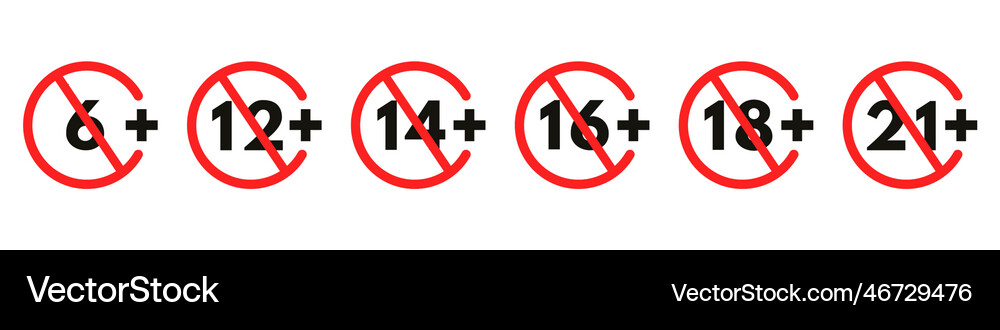 Age restriction 14161821 plus years old icon sign Vector Image