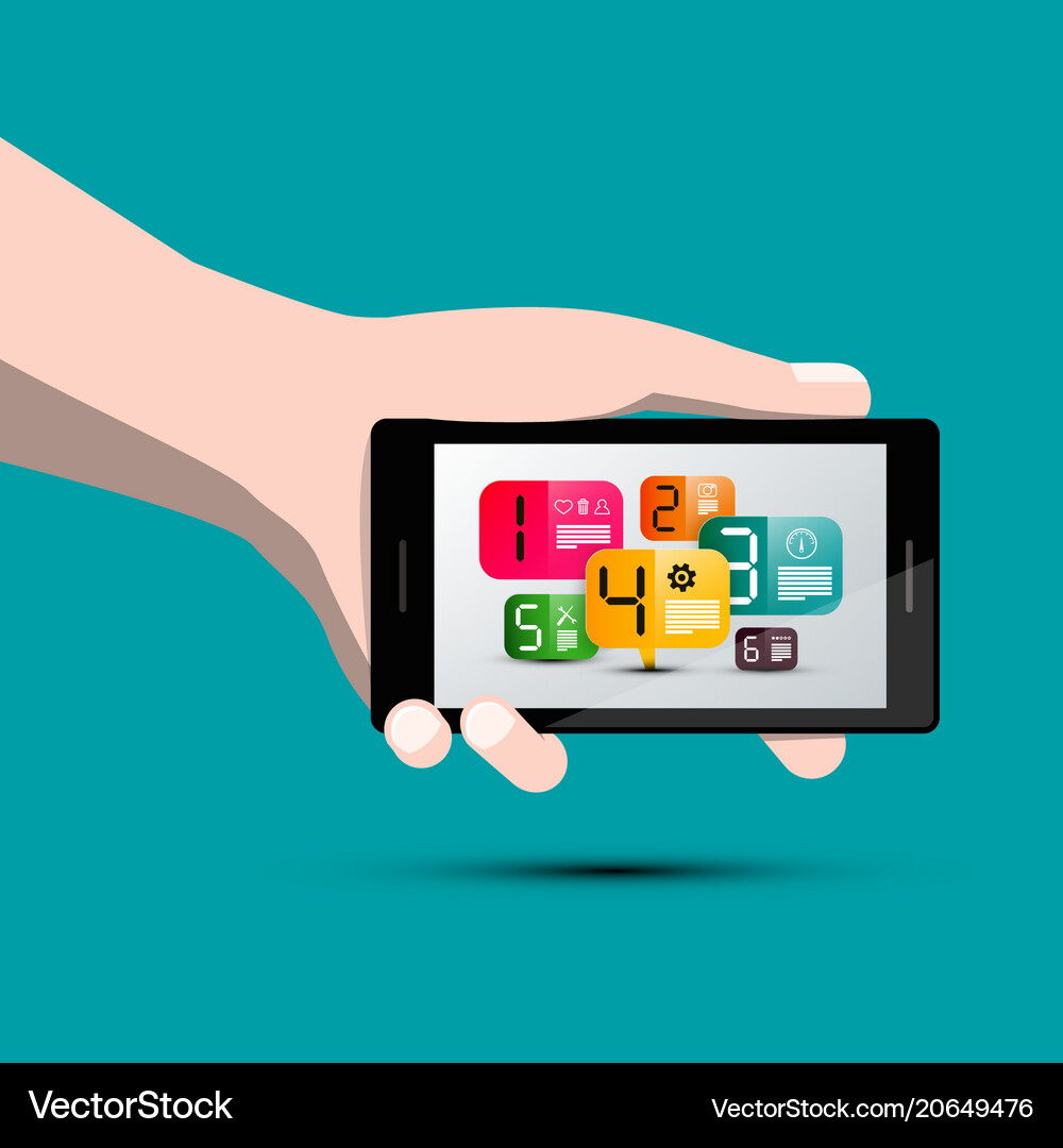 Colorful infographic business layout on mobile Vector Image