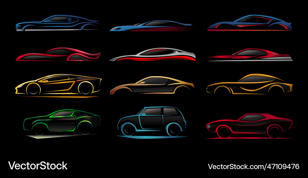 Concept car vehicle silhouette logo icon Vector Image