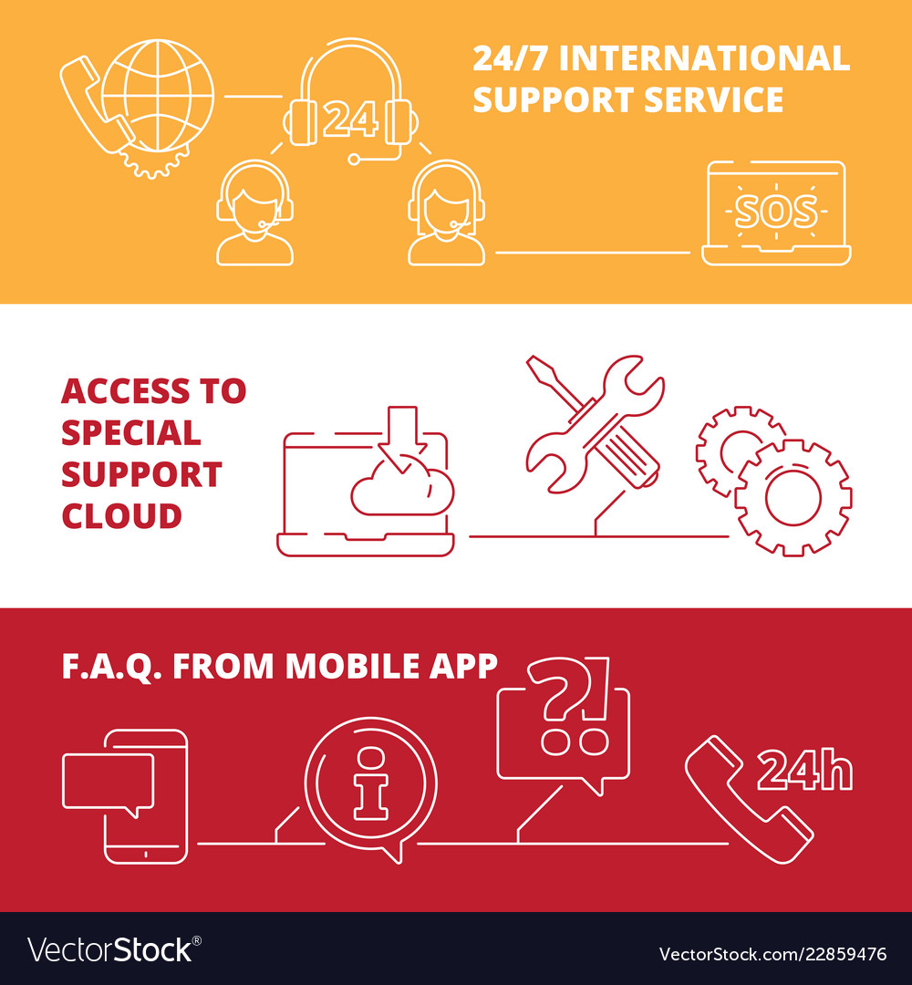 Customer service banners call help admin Vector Image