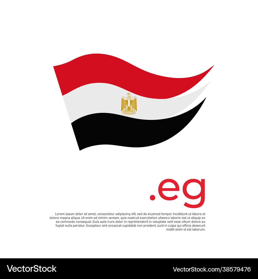 Egypt flag stripes colors egyptian Royalty Free Vector Image