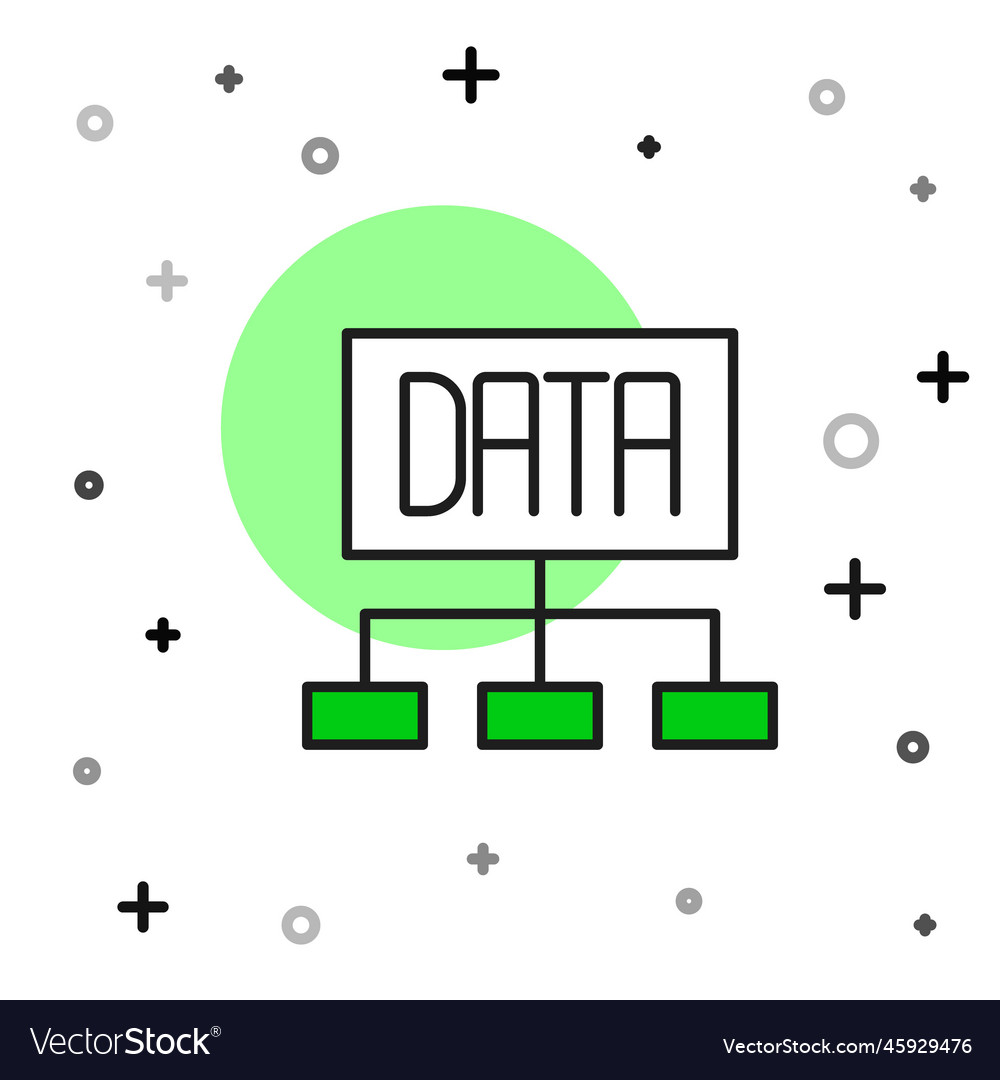 Filled outline data analysis icon isolated Vector Image