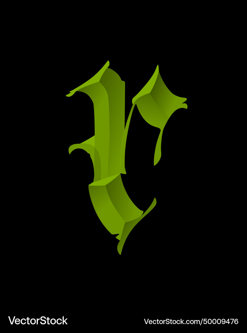 Letter in the gothic style alphabet calligraphy Vector Image