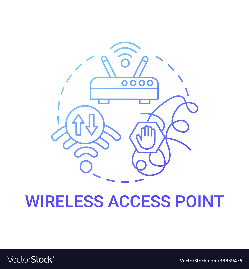 Wireless access point gradient blue concept icon Vector Image