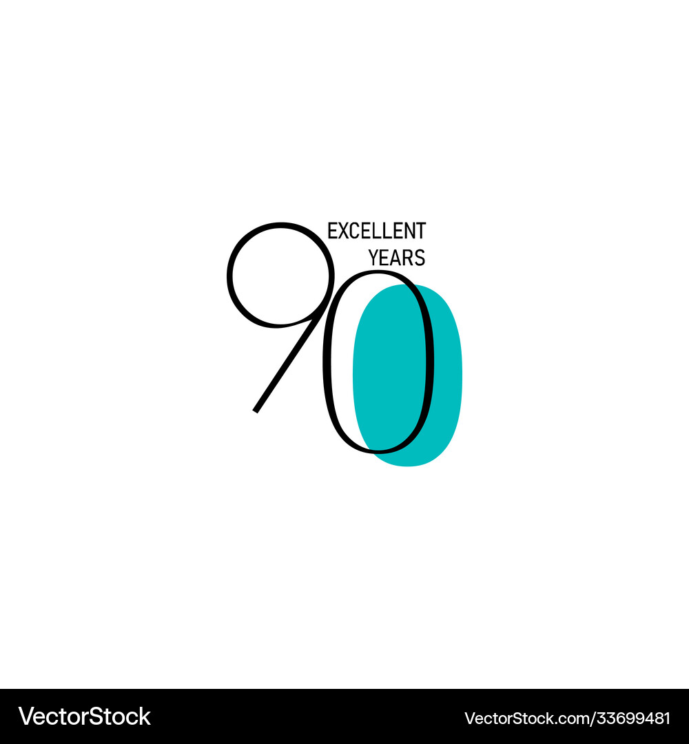 90 years anniversary celebration elegant number Vector Image