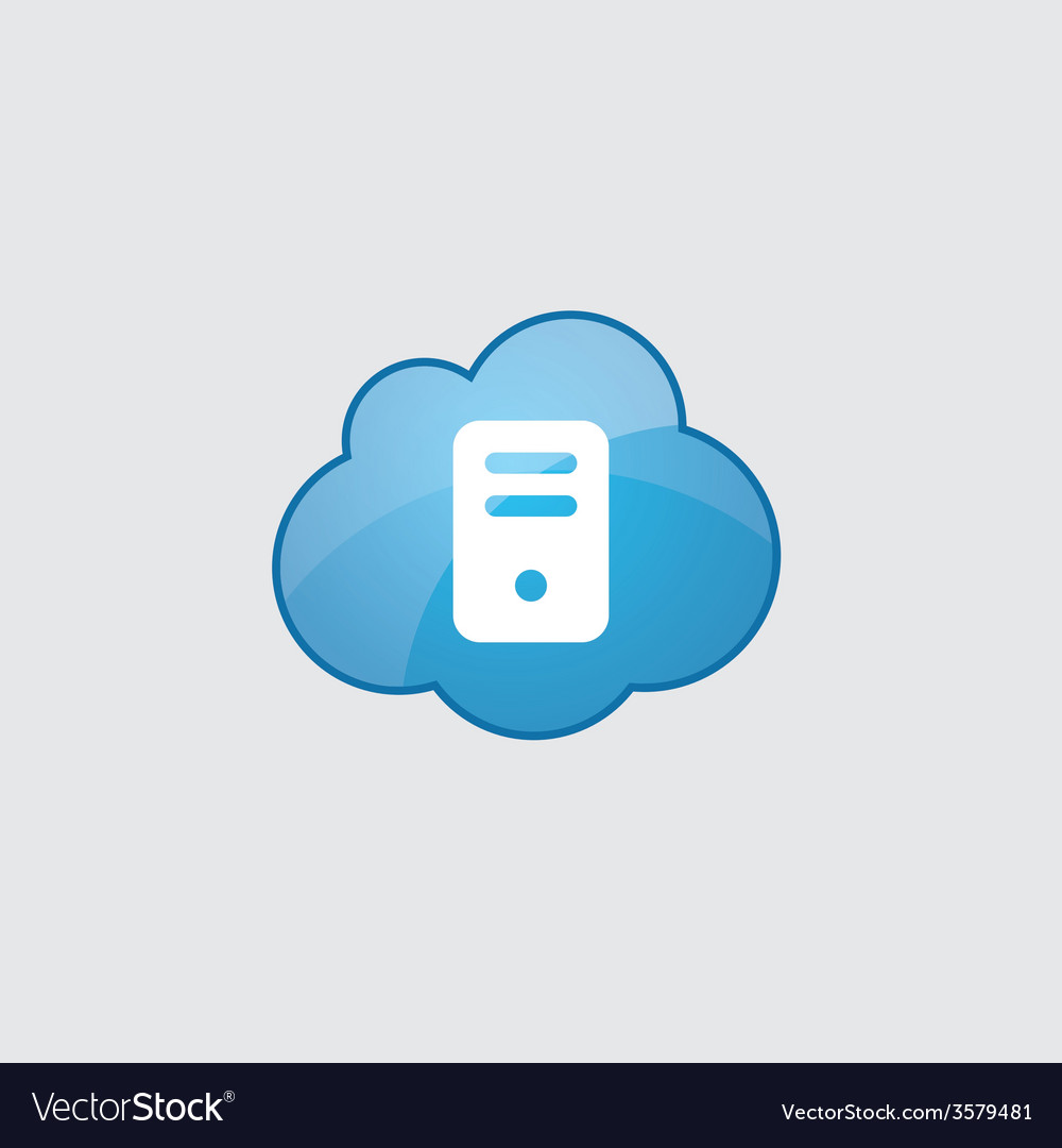 Blue cloud computer icon Royalty Free Vector Image