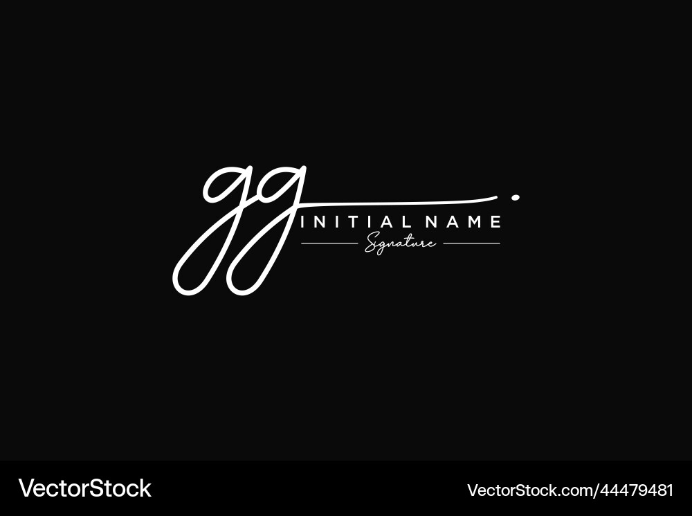 Initial gg signature logo template hand drawn Vector Image
