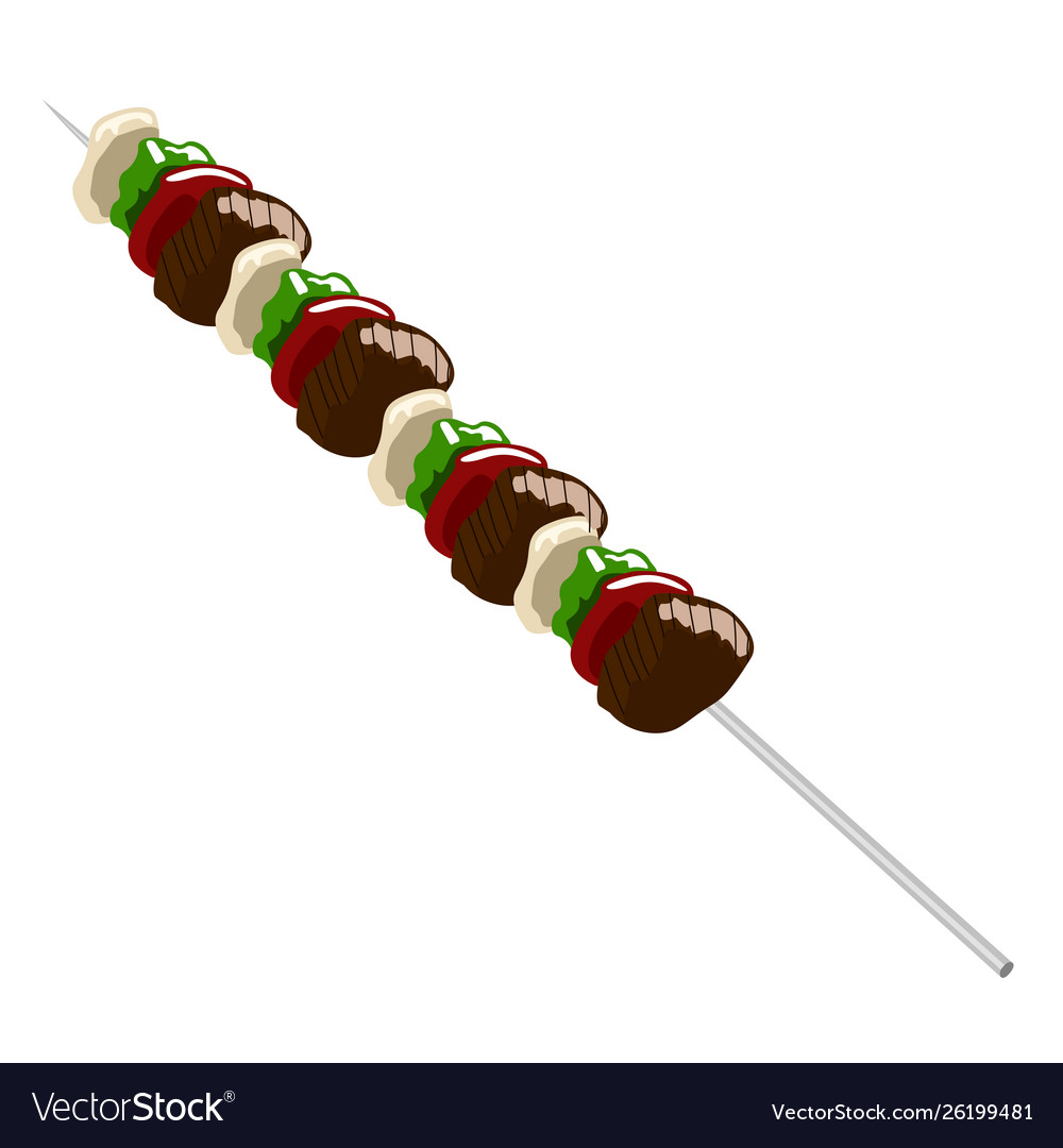 Isolated skewer with meat Royalty Free Vector Image