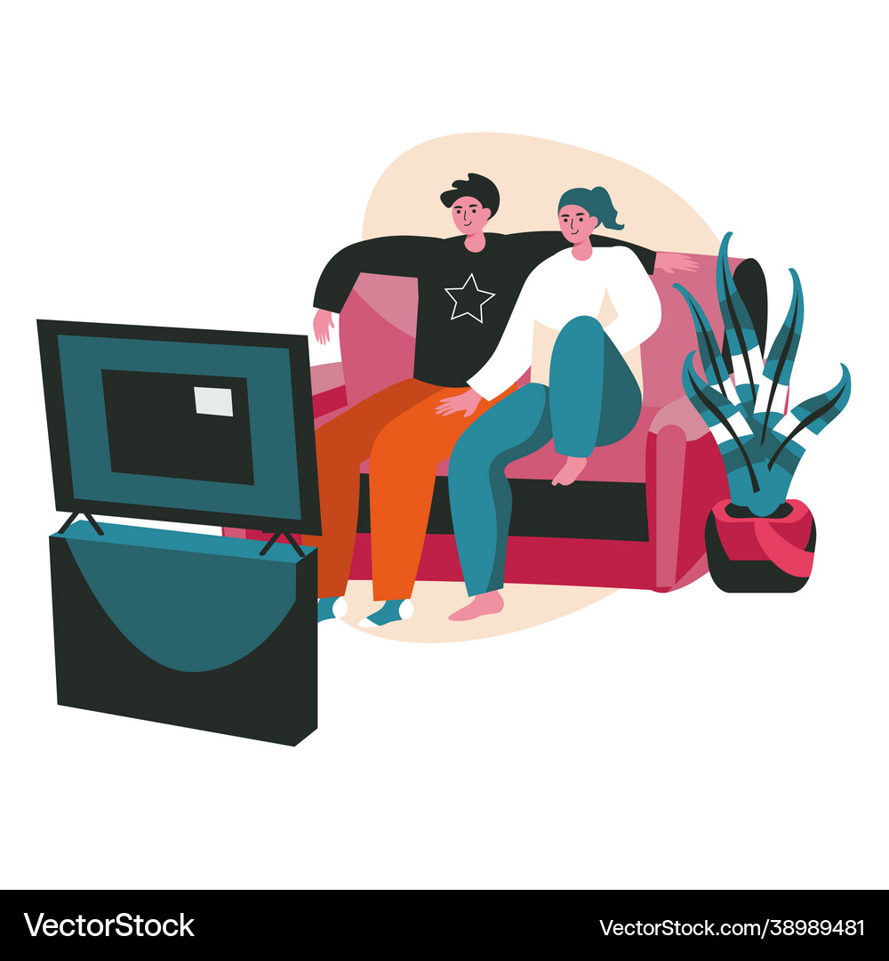 People spend weekend at home scene concept Vector Image