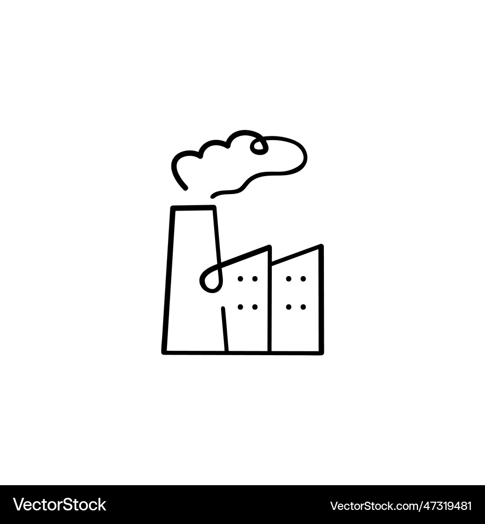 Pollution factory line style icon design Vector Image