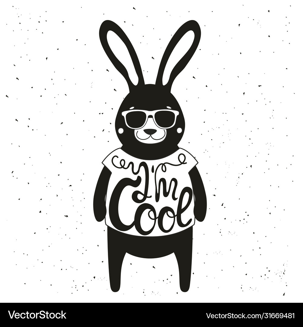 Vintage typography poster with stylish rabbit Vector Image