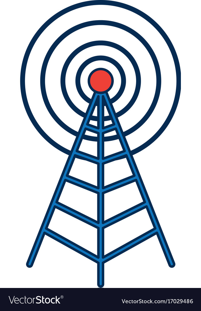 Antenna Mast Sign Tower Communication Transmitter Vector Image