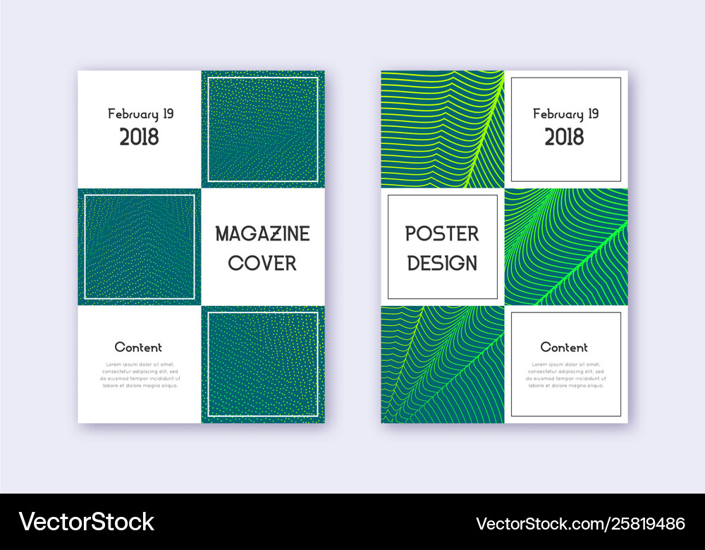 Business cover design template set green abstract Vector Image