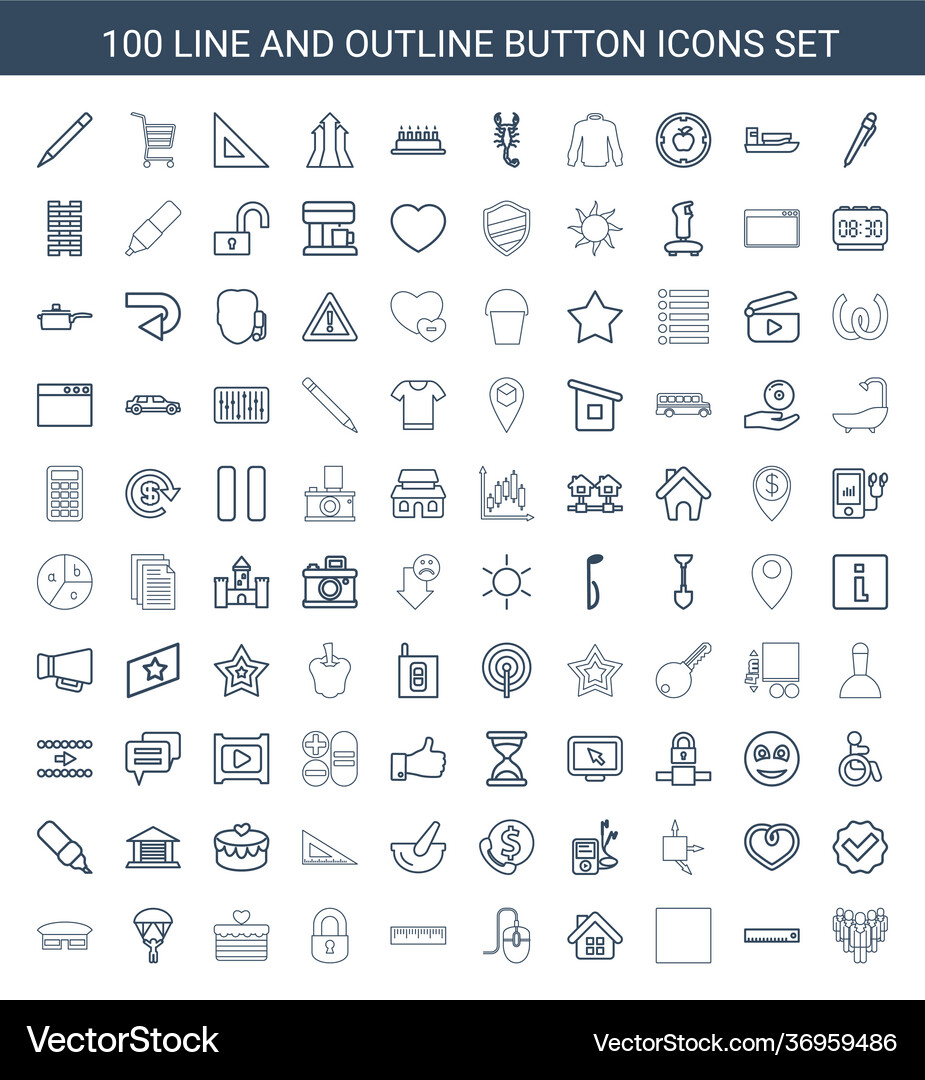 Button icons Royalty Free Vector Image - VectorStock