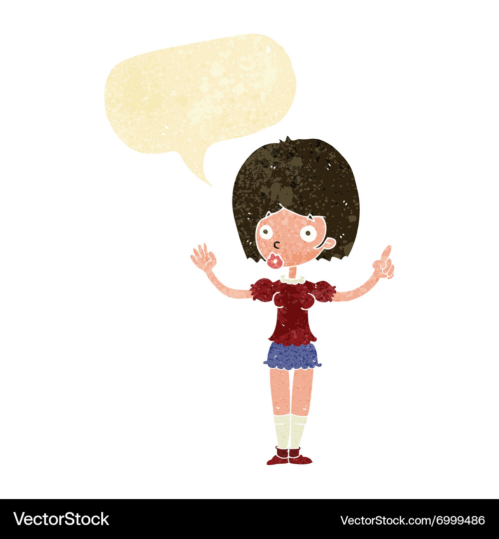 Cartoon woman explaining her point with speech Vector Image