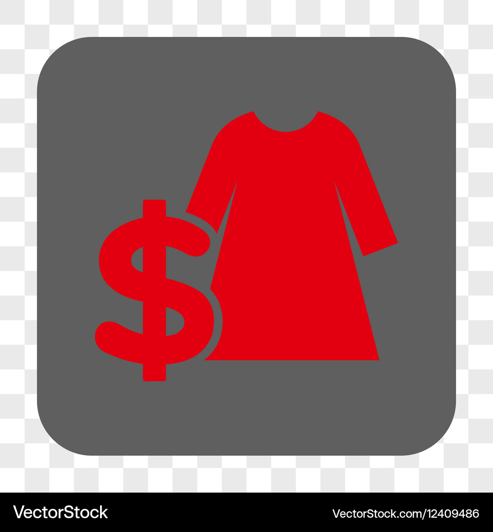 Dress price rounded square button Royalty Free Vector Image