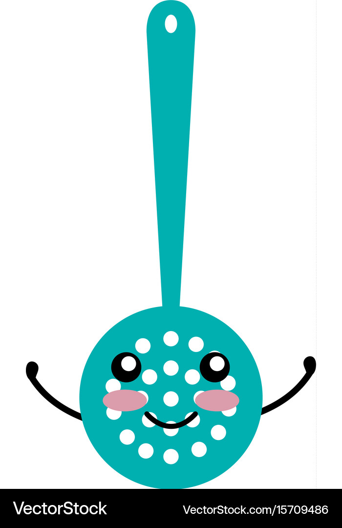 Fry spoon cutlery kawaii character Royalty Free Vector Image