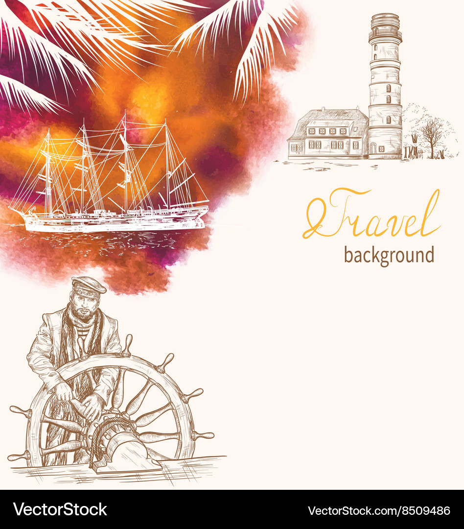 Hand drawn travel icon sketches Royalty Free Vector Image